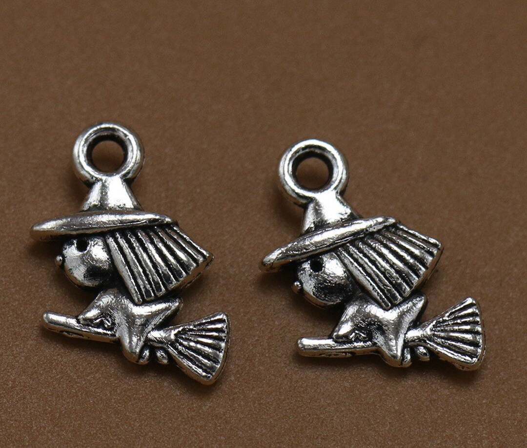 Bulk! 10 Pc Witch Charm, Witch Charm, Flying Witch for Bracelet, Witch ...