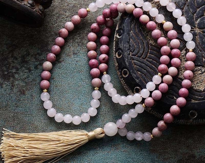 Mala Beads, Mala Beads Necklace, Natural Crystal Stone Necklace , 108 ...