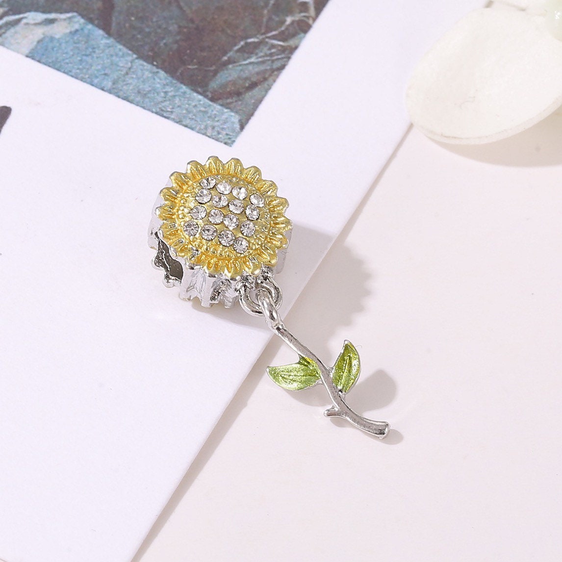 Enameled Sun Flower Charm Enamel Sun Flower Charm for - Etsy