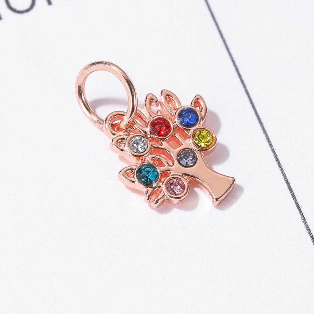 Rose Gold Tree Charm for Bracelet Making, Family Tree Charm for ...