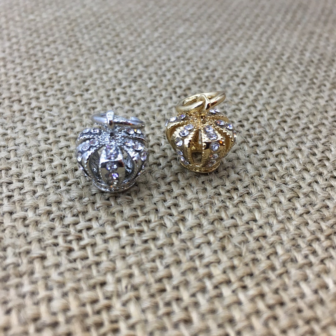 3D Gold Crown Charm, Gold Crown Pendant, Gold Queen Crown, Sparkly ...