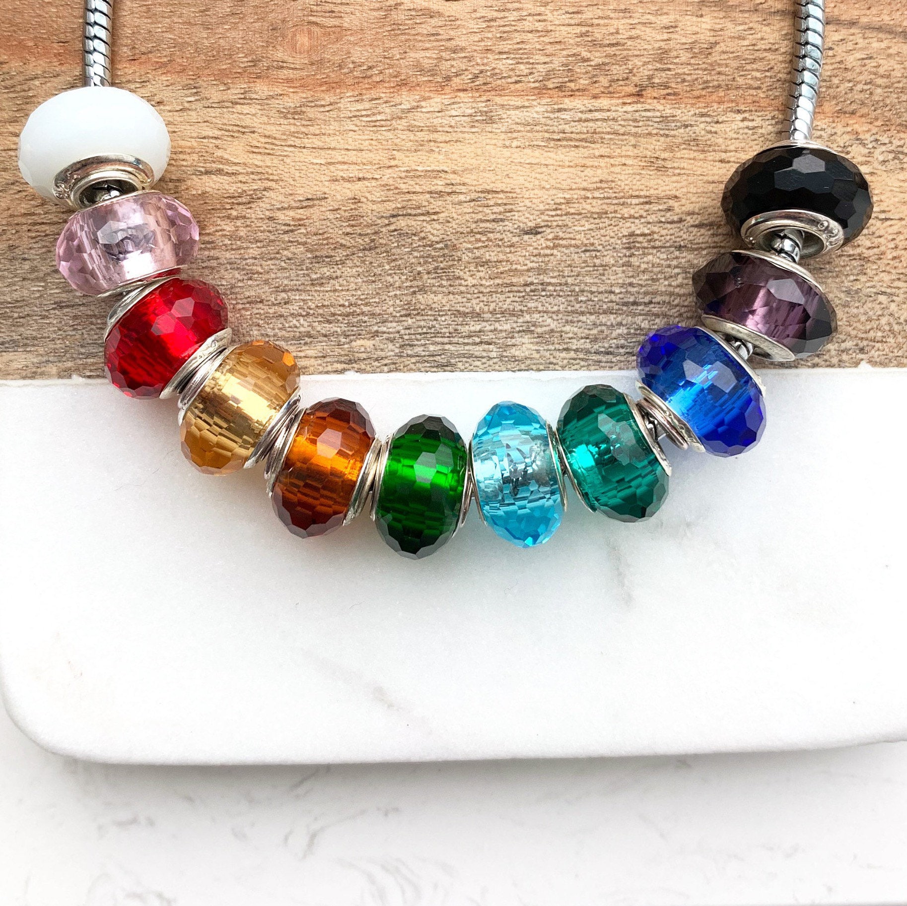 Rainbow Murano Glass Charm for Bracelet Making Glass Charm - Etsy