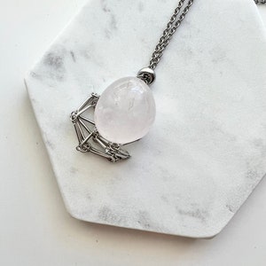 Titanium Steel Gem Holder Necklace , Titanium Steel Crystal Holder ...