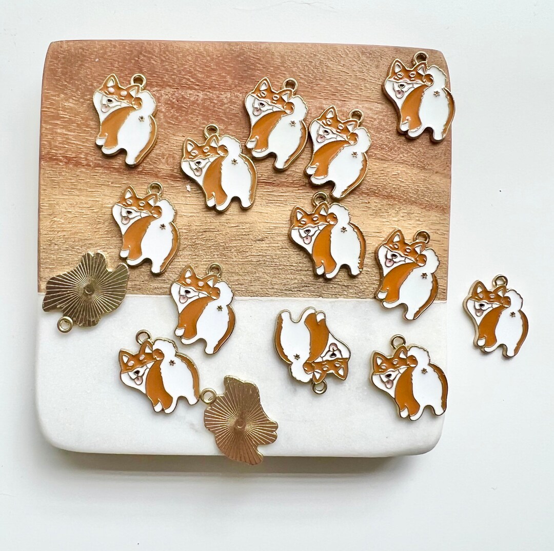 Bulk! 15 Pc Cute Corgi Crafting Charm, Corgi Planner Charm, Enamel ...