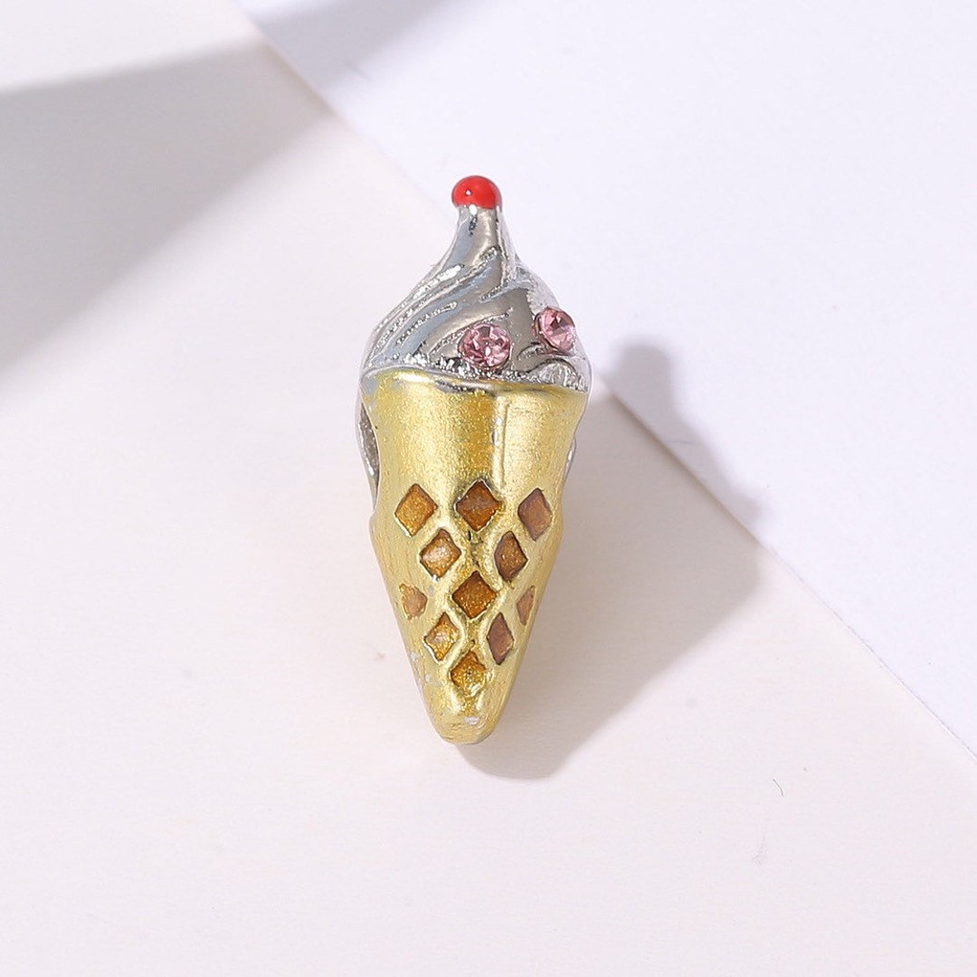 Cute Ice Cream Cone Charm, Ice Cream Charm, Summer Icecream Charm, Ice ...