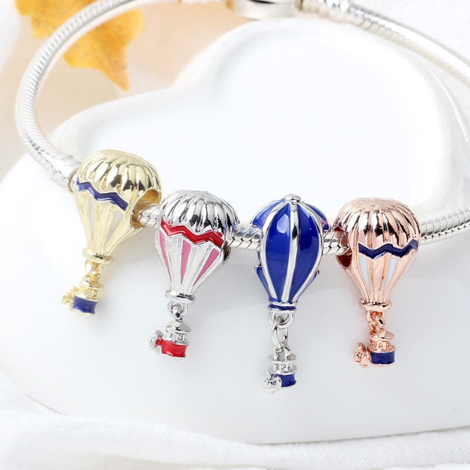 Multi Color Enameled Air Balloon Charm for Bracelet Making | Etsy
