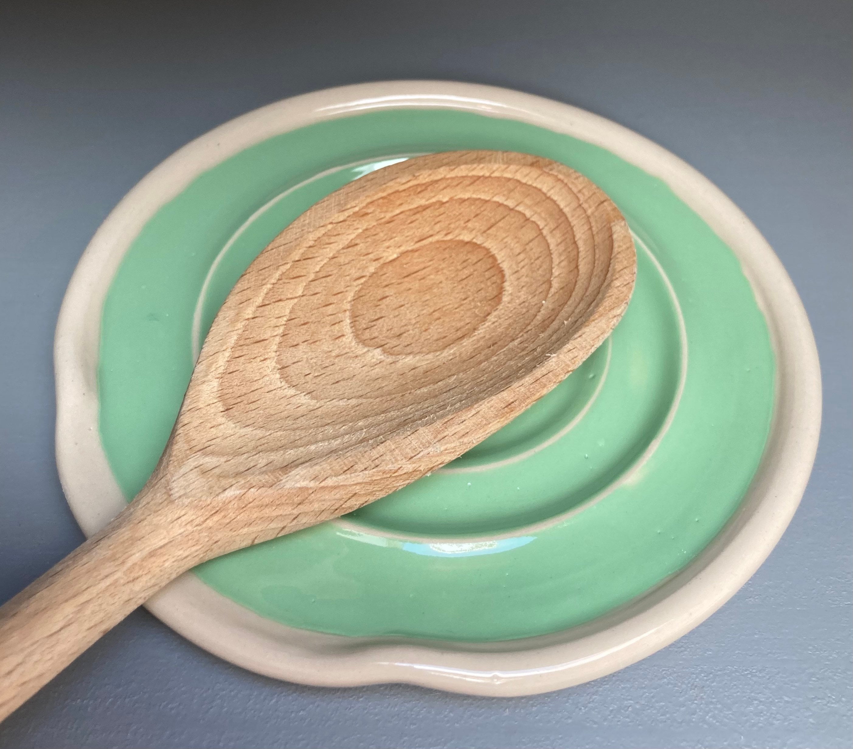 Pale Green Ceramic Spoon Rest - Etsy UK