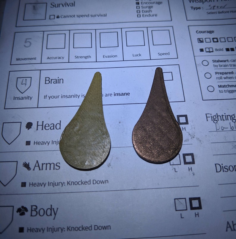 2D Bleeding Tokens for Kingdom Death: Monster | Etsy