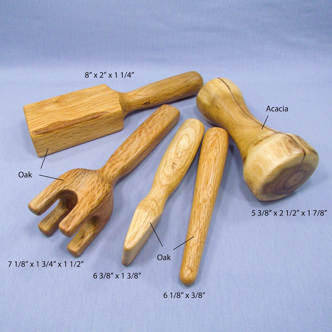 Set of 5 Tok Sen Massage Tools (hammer, Catapult, Wedge, Stick ...
