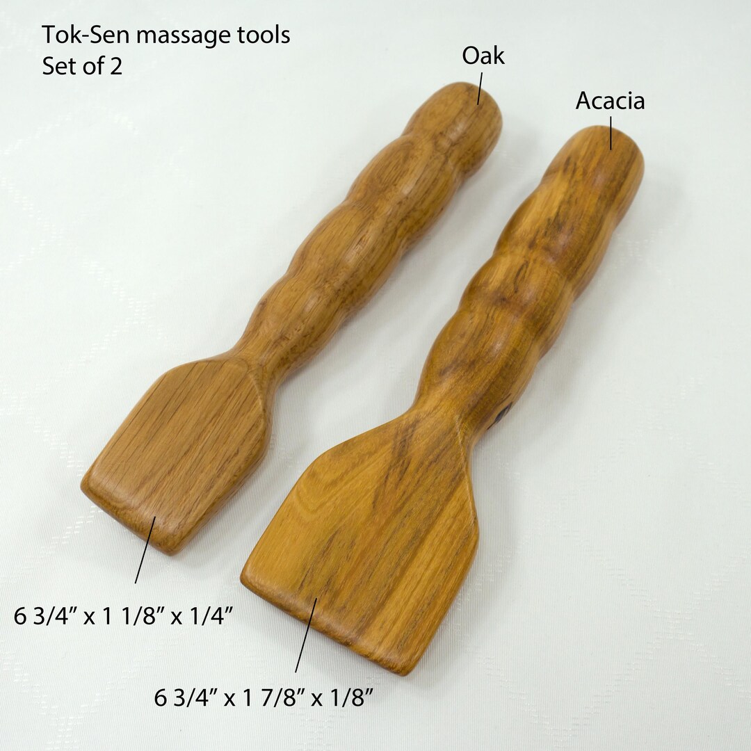 Set of 2 Handmade Oak & Acacia Tok Sen Massage Tools - Etsy