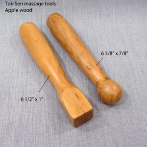 Set of 2 Tok Sen Massage Tools, Ball Stick, Cube Stick, Thai Massage ...