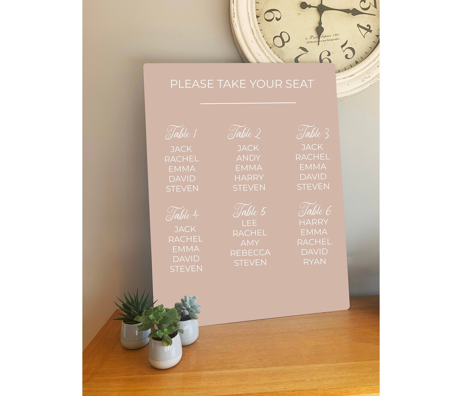 Personalised Wedding Table Plan sign / Metal Wedding Sign // | Etsy