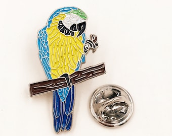 Parrot Pin Badge - Etsy
