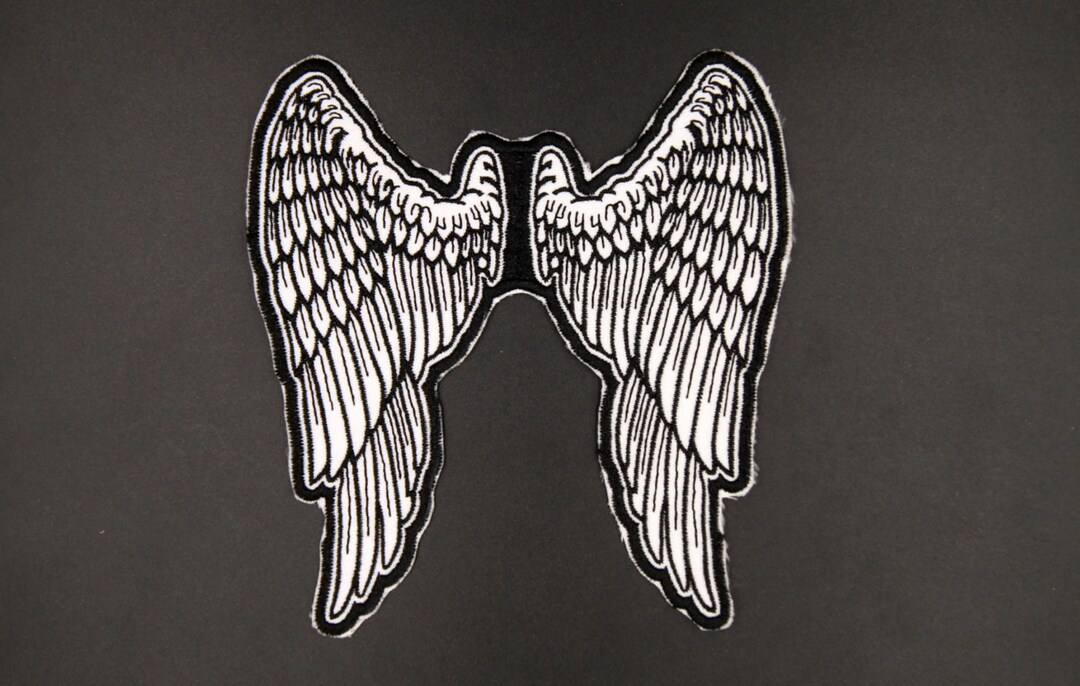Large ANGEL WINGS Biker Rocker Iron-on / Saw-on PATCH 4.8 X 5 - Etsy