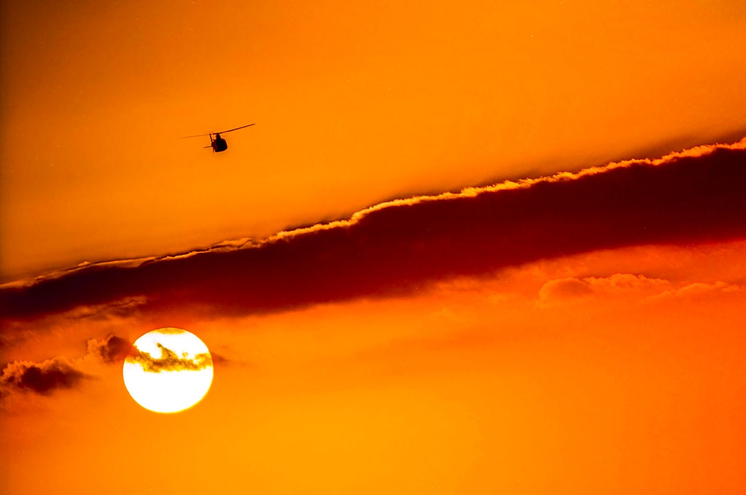 Helicopter Sun Catcher Sunset - Etsy