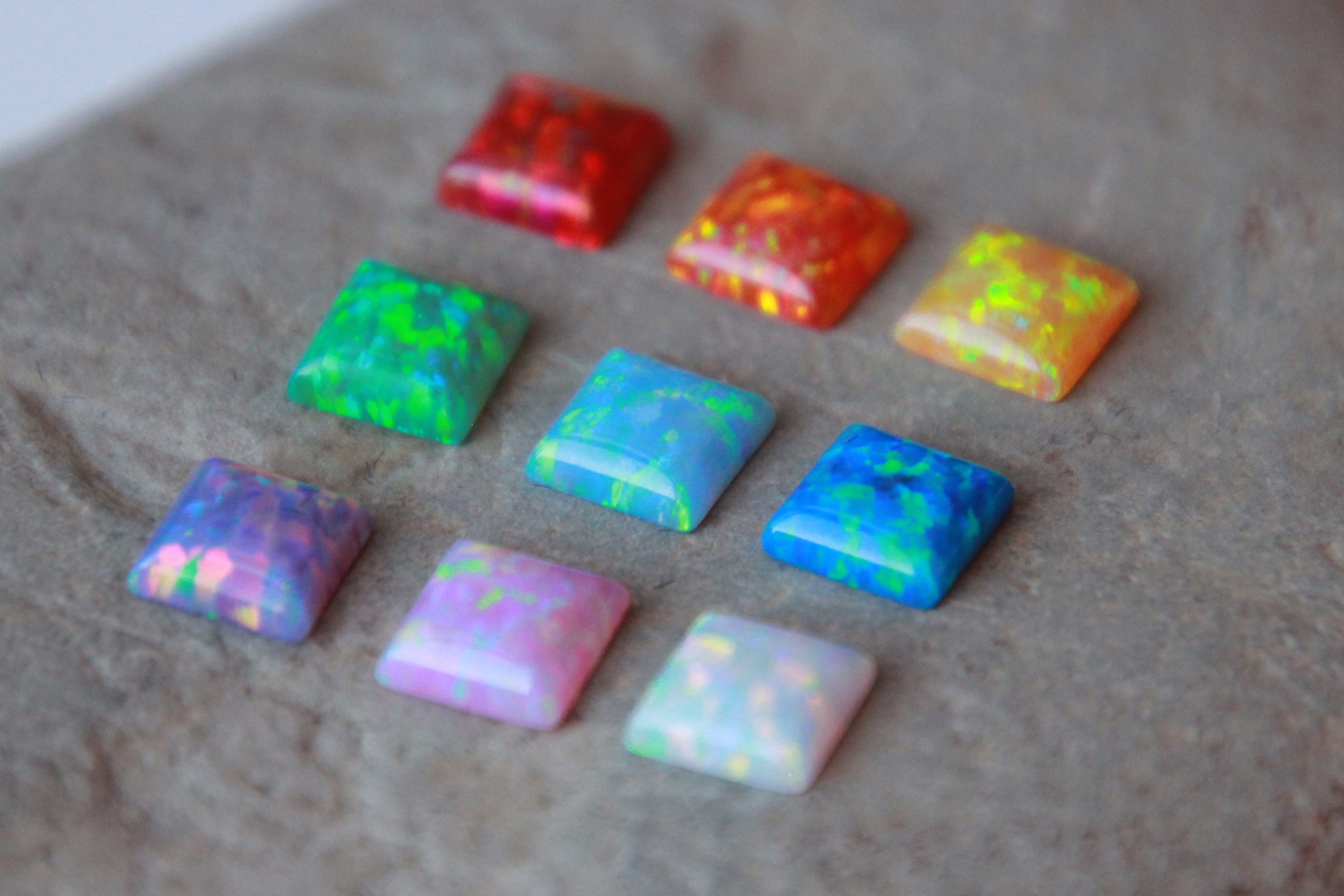 6mm Square Synthetic Opal Cabochons – Loose Gemstones, GIA Certified - Etsy