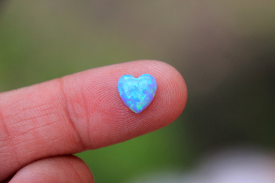 OPAL HEART CABOCHONS Azure Opal Heart Opal Hearts - Etsy