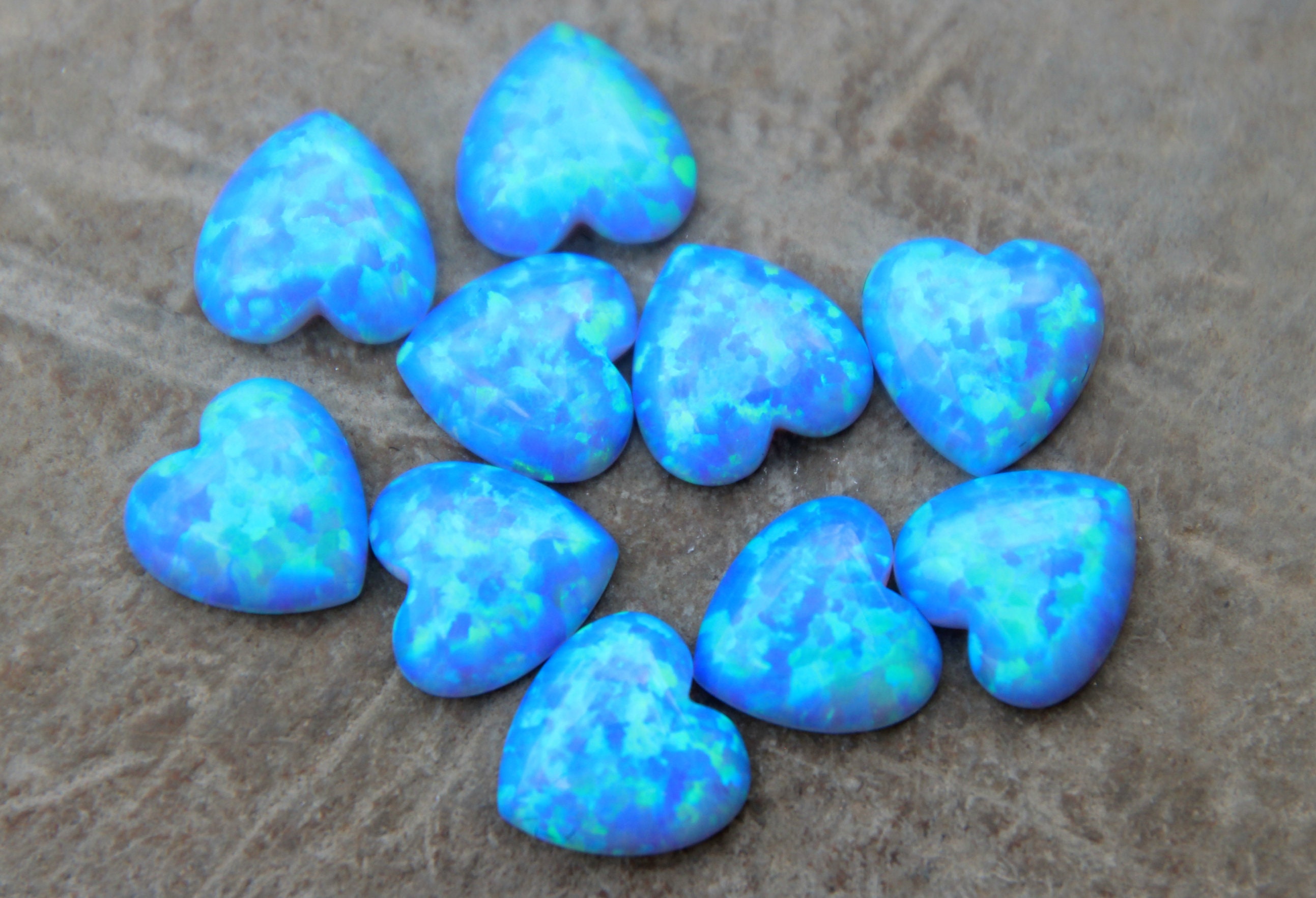 OPAL HEART CABOCHONS Azure Opal Heart Opal Hearts - Etsy