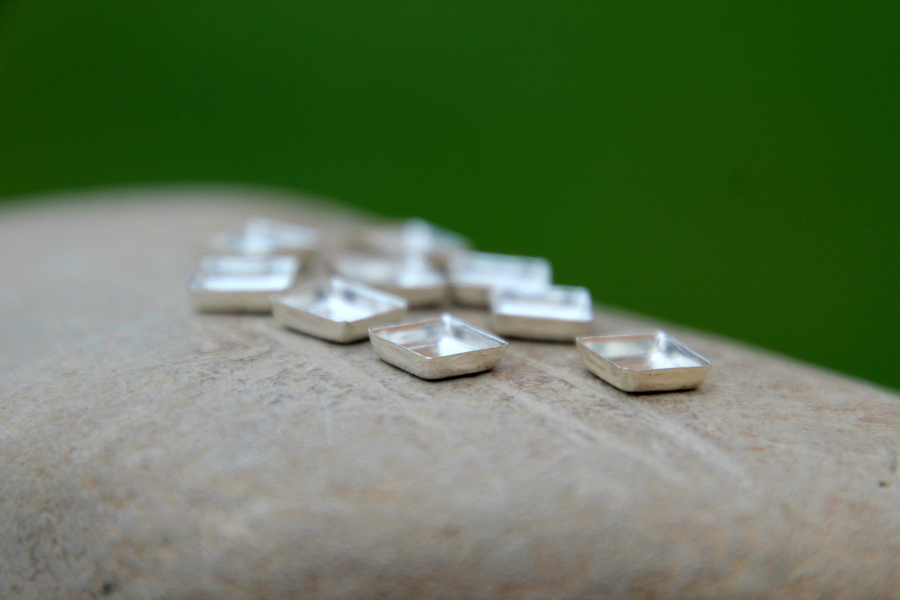 6mm Sterling Silver SQUARE BEZEL CUPS Bezel Cups Settings - Etsy