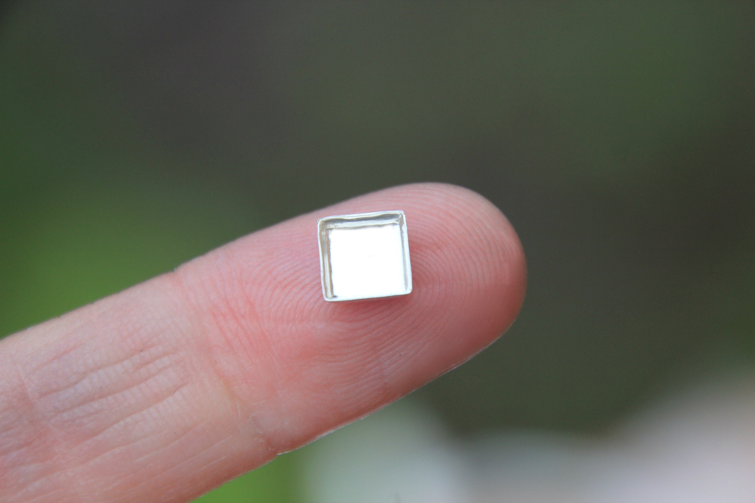 6mm Sterling Silver SQUARE BEZEL CUPS Bezel Cups Settings - Etsy