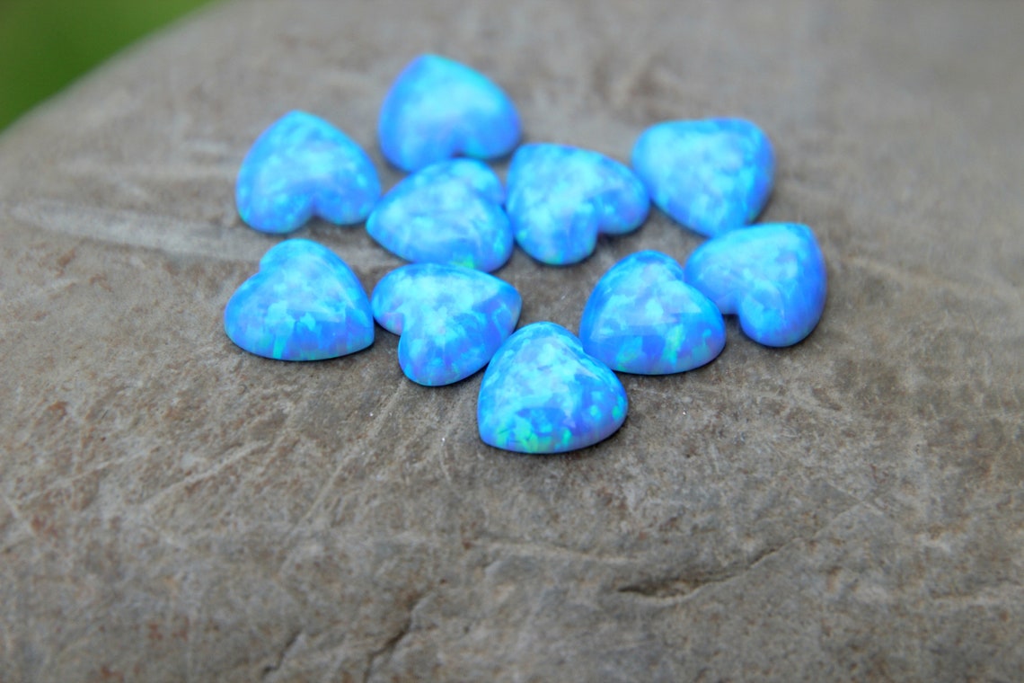 OPAL HEART CABOCHONS Azure Opal Heart Opal Hearts - Etsy