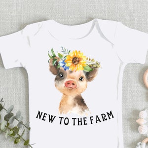 New to the Farm Baby Pig Bodysuit, Little Piggy Shirt, Baby Pig Outfit ...