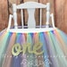 Pastel Rainbow High Chair Tutu, Highchair Tutu, High Chair Skirt, Girls ...