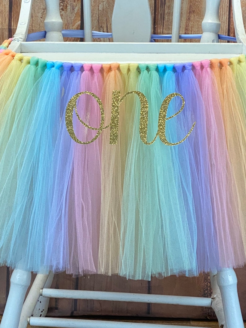 Pastel Rainbow High Chair Tutu Highchair Tutu High Chair | Etsy