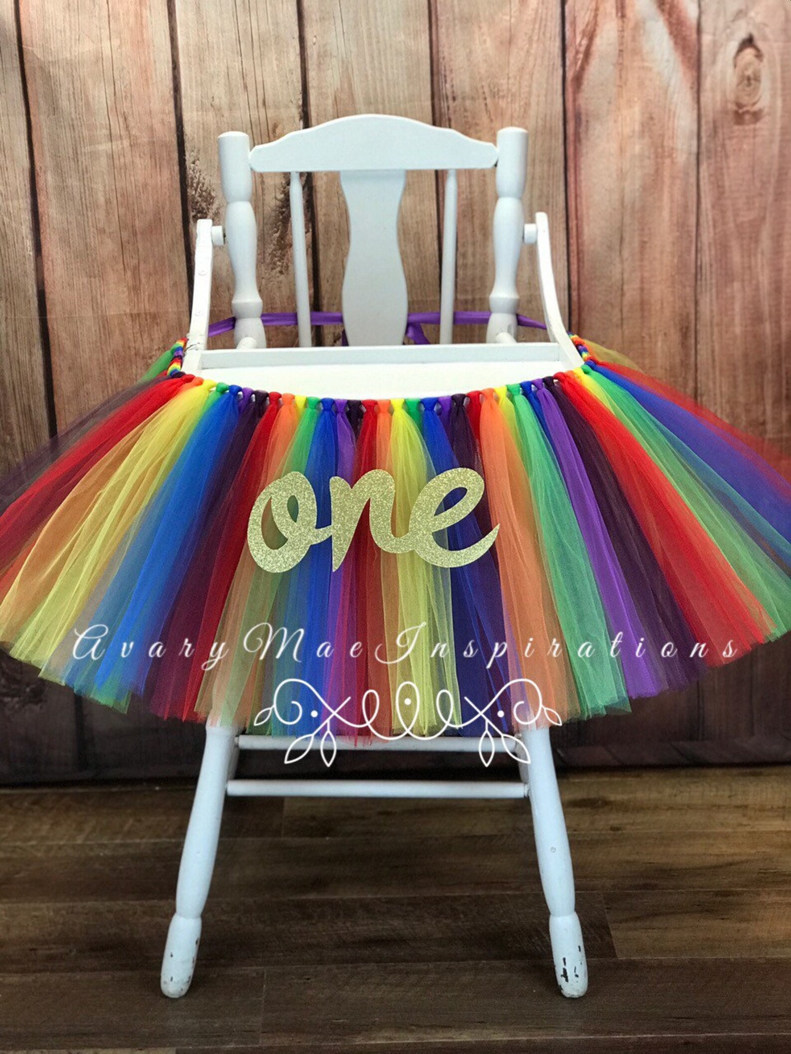 Rainbow High Chair Tutu Rainbow Highchair Tutu Rainbow First - Etsy