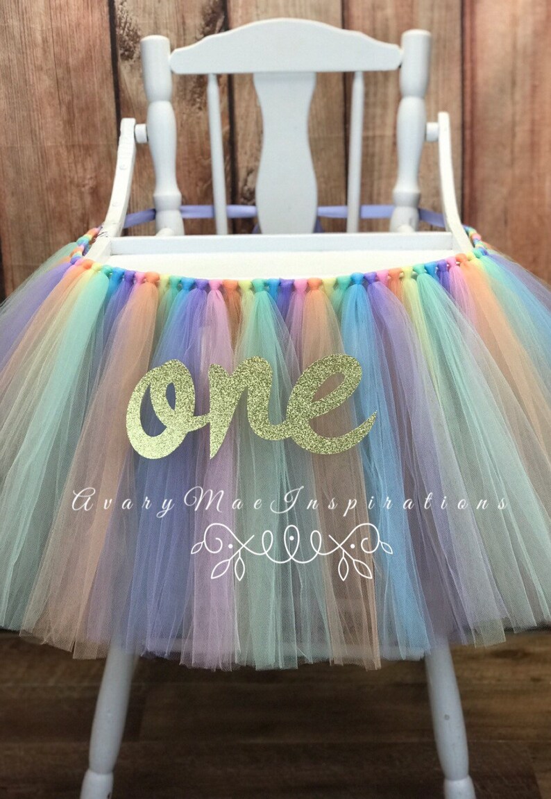 Pastel Rainbow High Chair Tutu Highchair Tutu High Chair - Etsy
