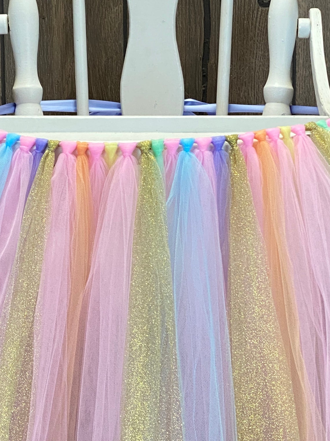 Pastel Rainbow High Chair Tutu Highchair Banner for Girls - Etsy