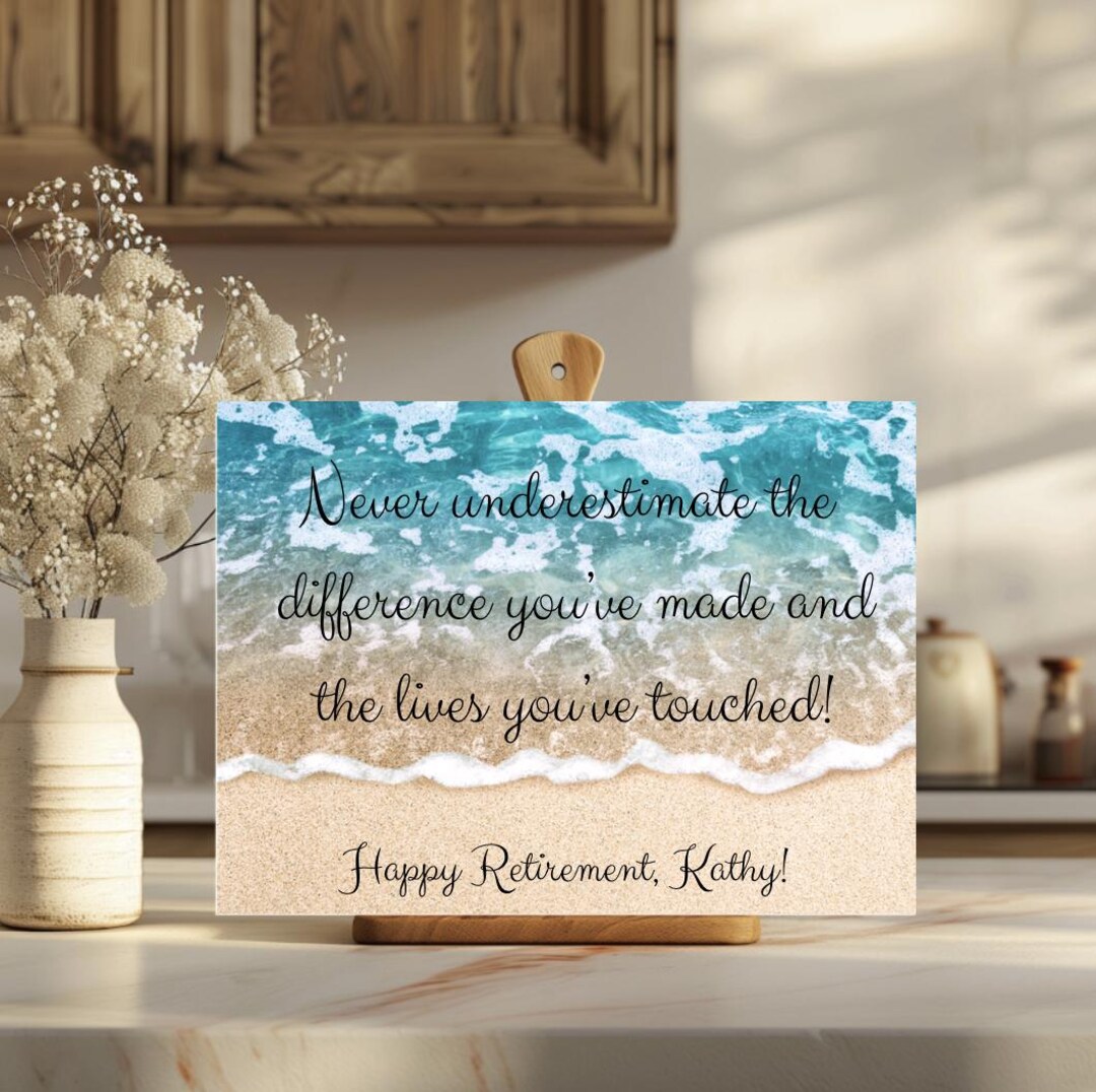 Retirement Ocean Personalized Beach Glass Chopping Cutting Board, Boss ...