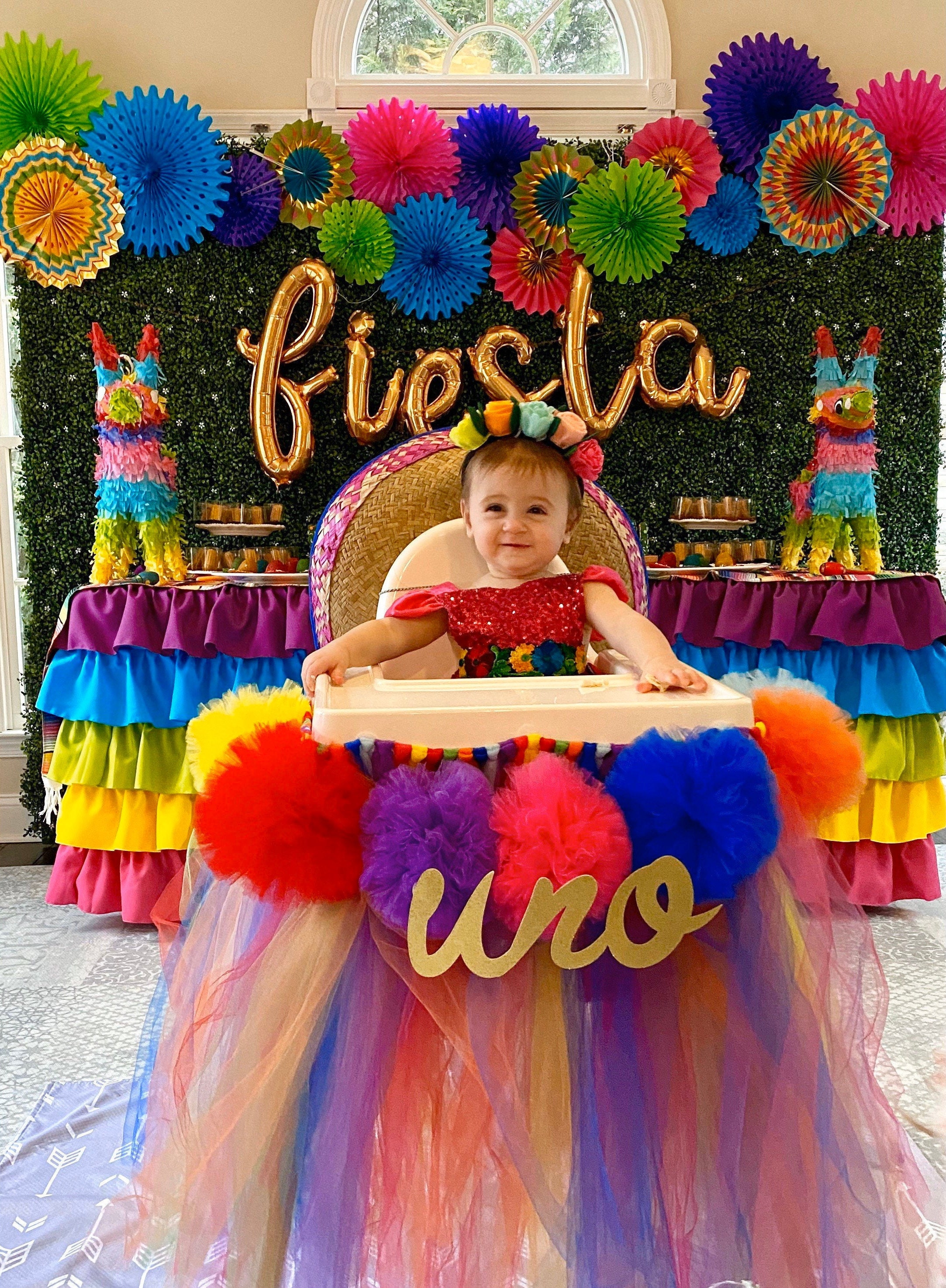 Fiesta First Birthday High Chair Tutu 1st Birthday Highchair - Etsy