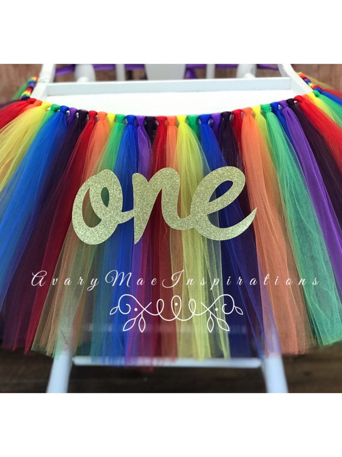 Rainbow High Chair Tutu Rainbow Highchair Tutu Rainbow First - Etsy