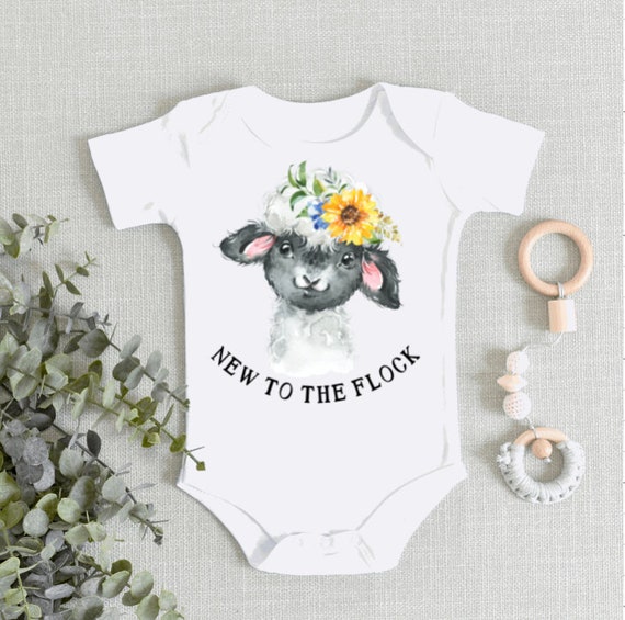 New to the Flock Baby Sheep Bodysuit, Little Sheep Shirt, Lamb Outfit ...