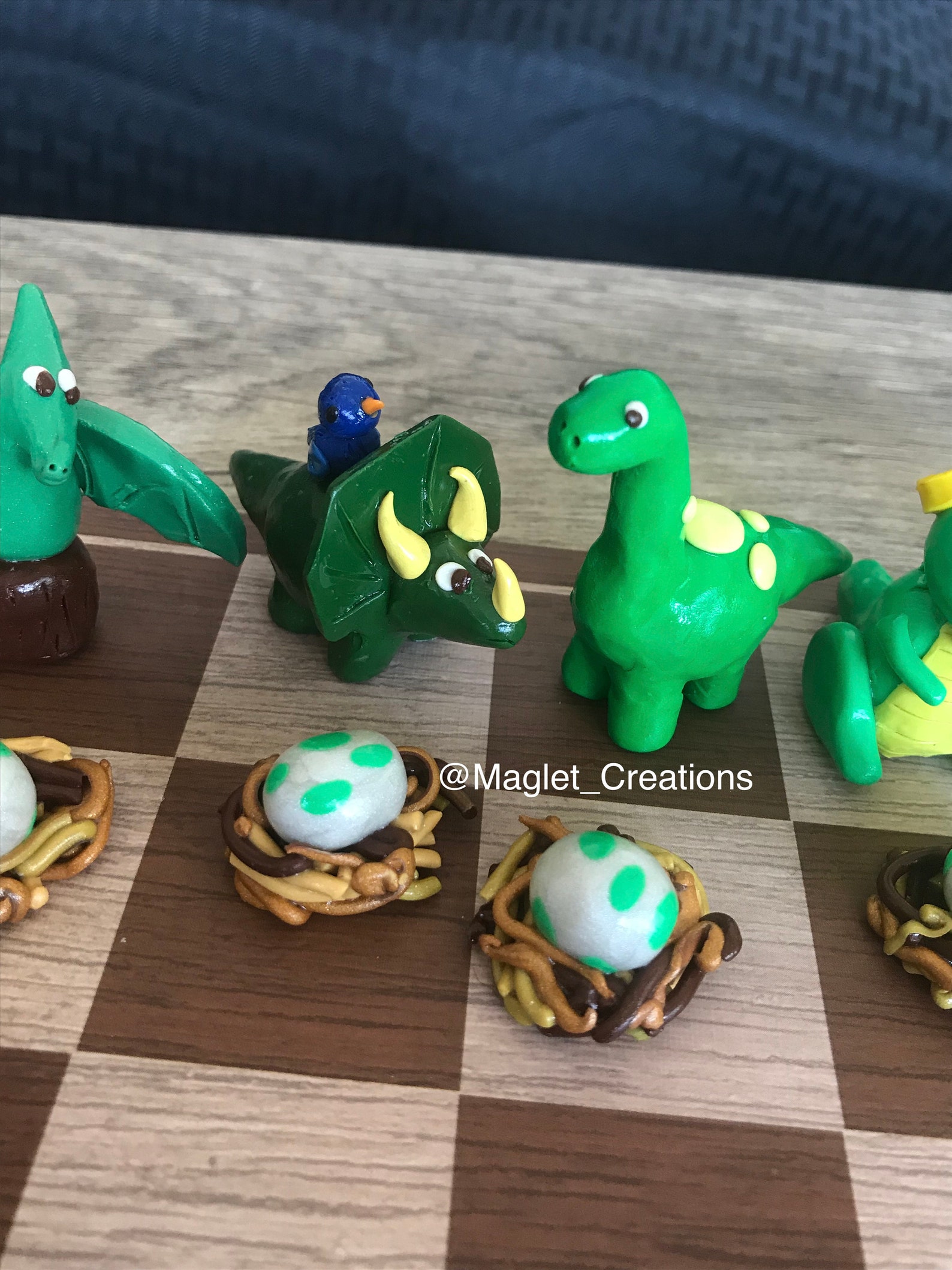 Dinosaur Chess Custom Chess Set Polymer Clay Chess Jurassic Chess ...