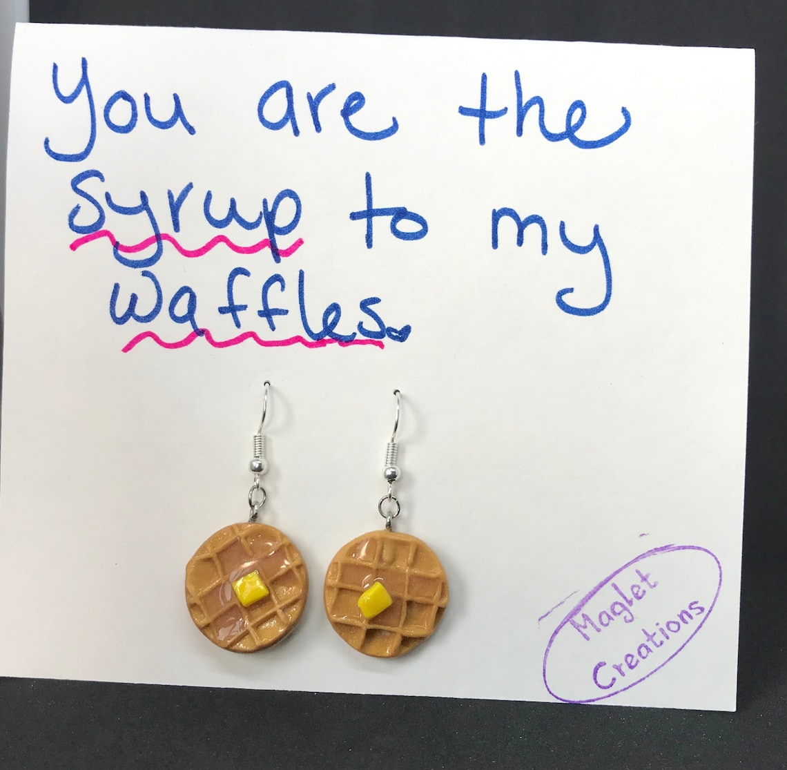 Waffle Earrings Stranger Things Earrings Stranger Things | Etsy