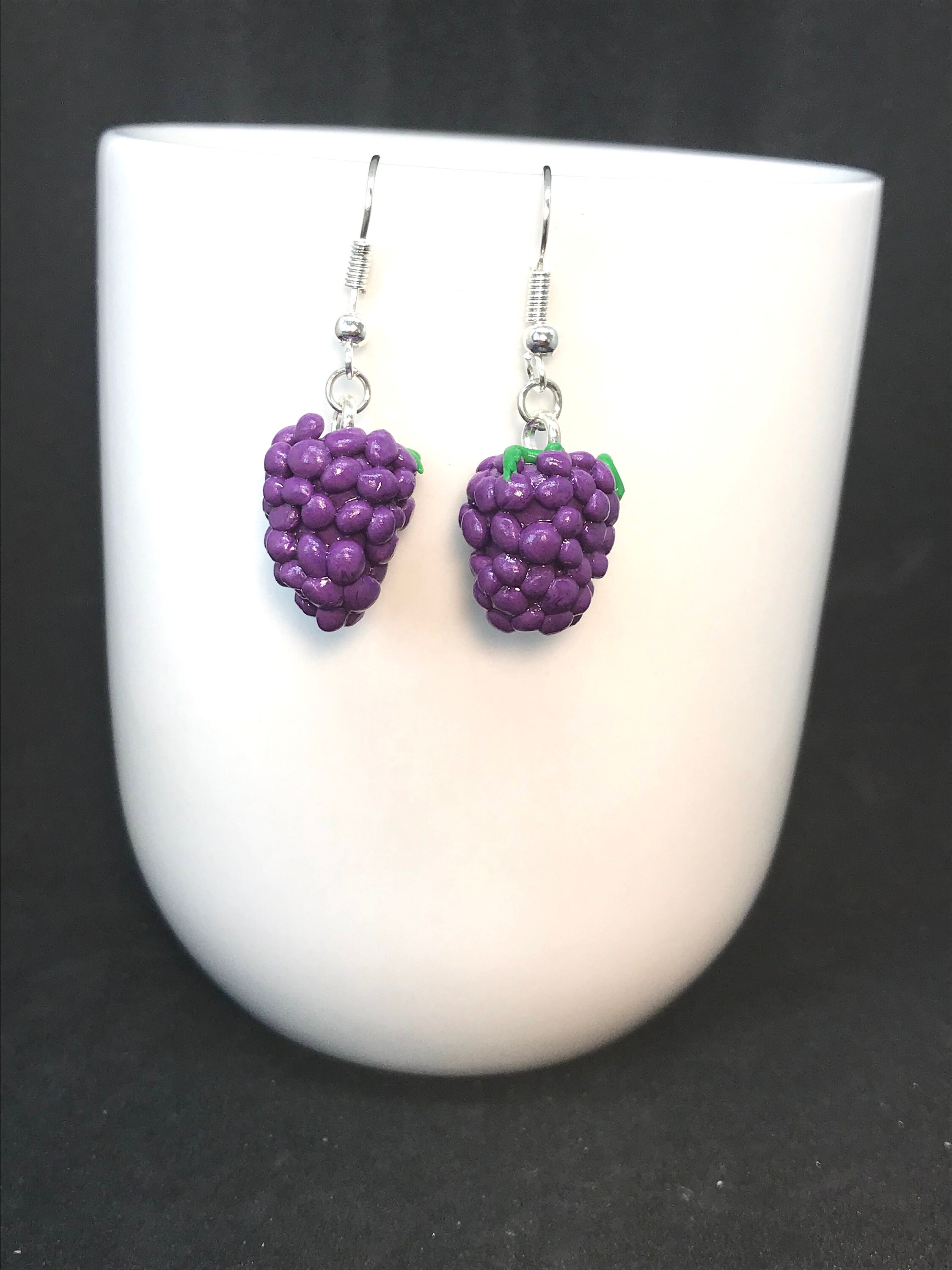 Grape Earrings Grapes Grape Studs Grape Dangles - Etsy