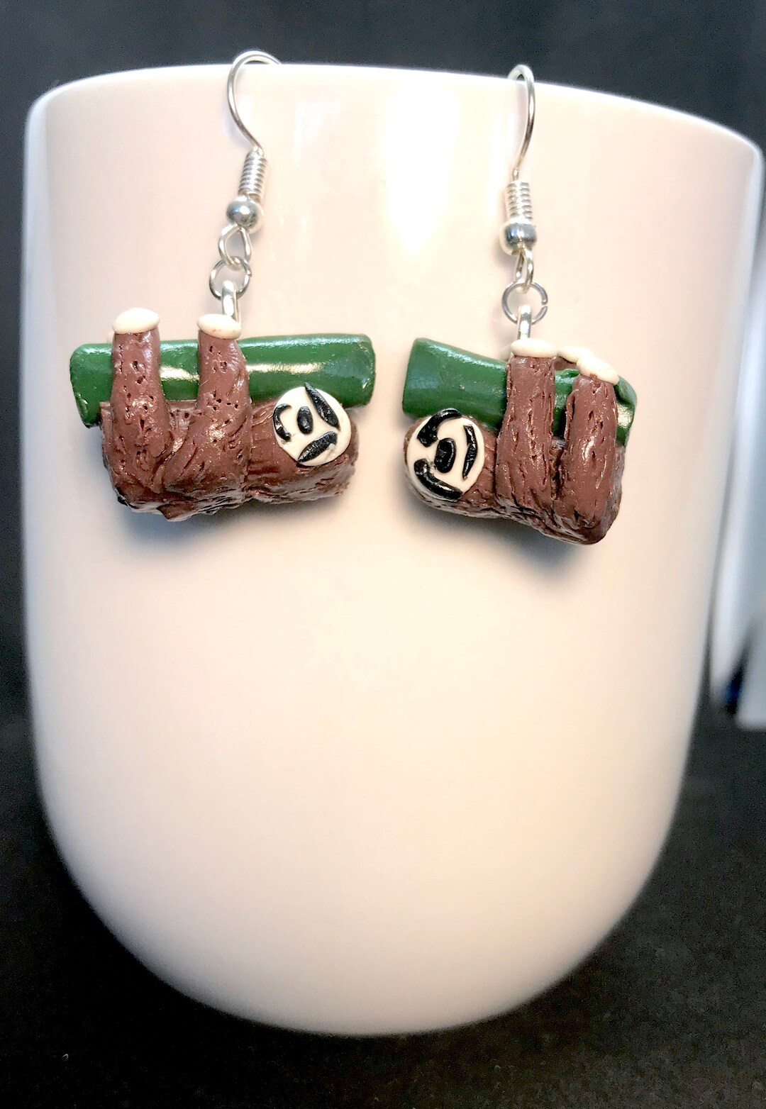 Sloth Earrings Sloths Sloth Dangles Sloth Studs Cute Hanging Sloths ...