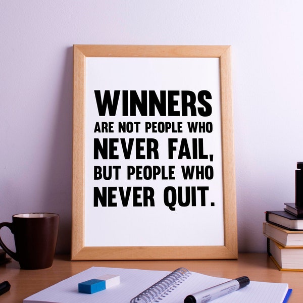 Winners Never Quit - Etsy