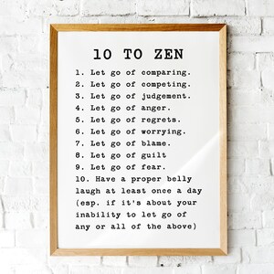 10 to Zen Motivational Poster Print, Typography, Classroom Artwork - Etsy