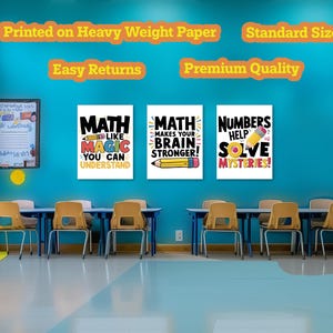 Math Magic, Math Brain, Numbers Solve - Motivational Classroom Decor ...