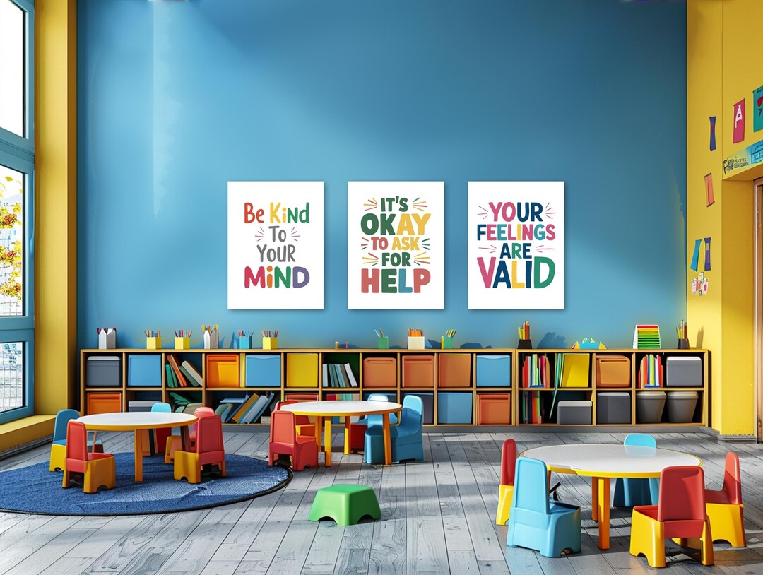 Motivational Classroom Posters: Be Kind, Feelings Valid - Set of 3 - Etsy