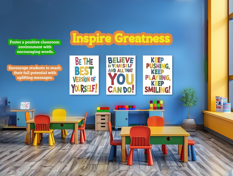 Motivational Classroom Posters: Back to School Wall Art, Set of 3 - Etsy