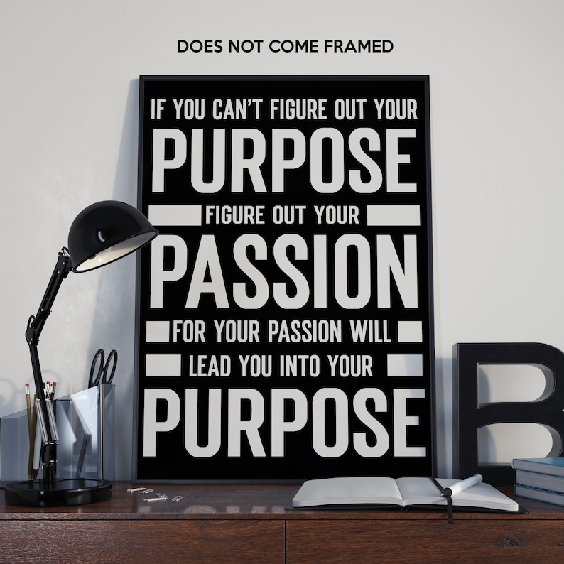 Passion Will Lead You, Motivational Quote Poster Print, Minimalist ...