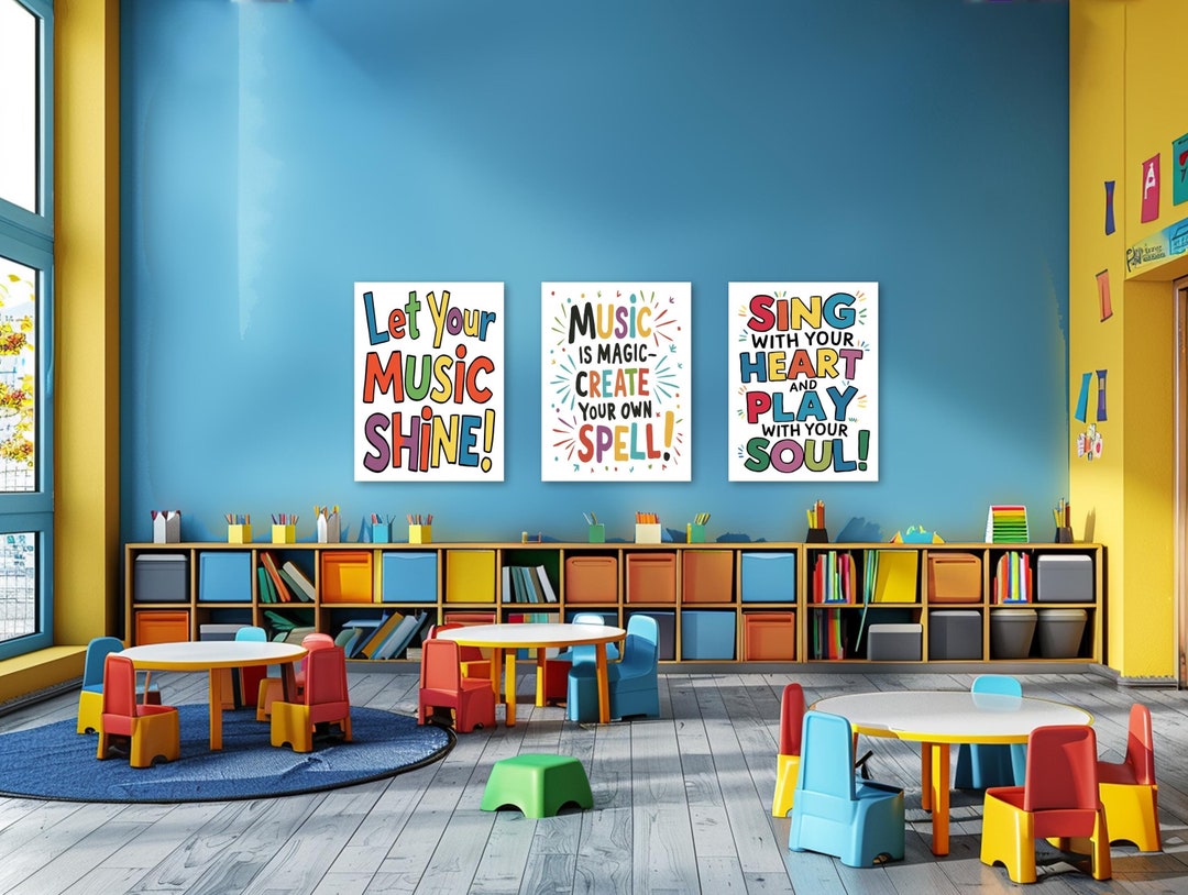 Motivational Music Classroom Posters: Back to School Teacher Decor Set ...