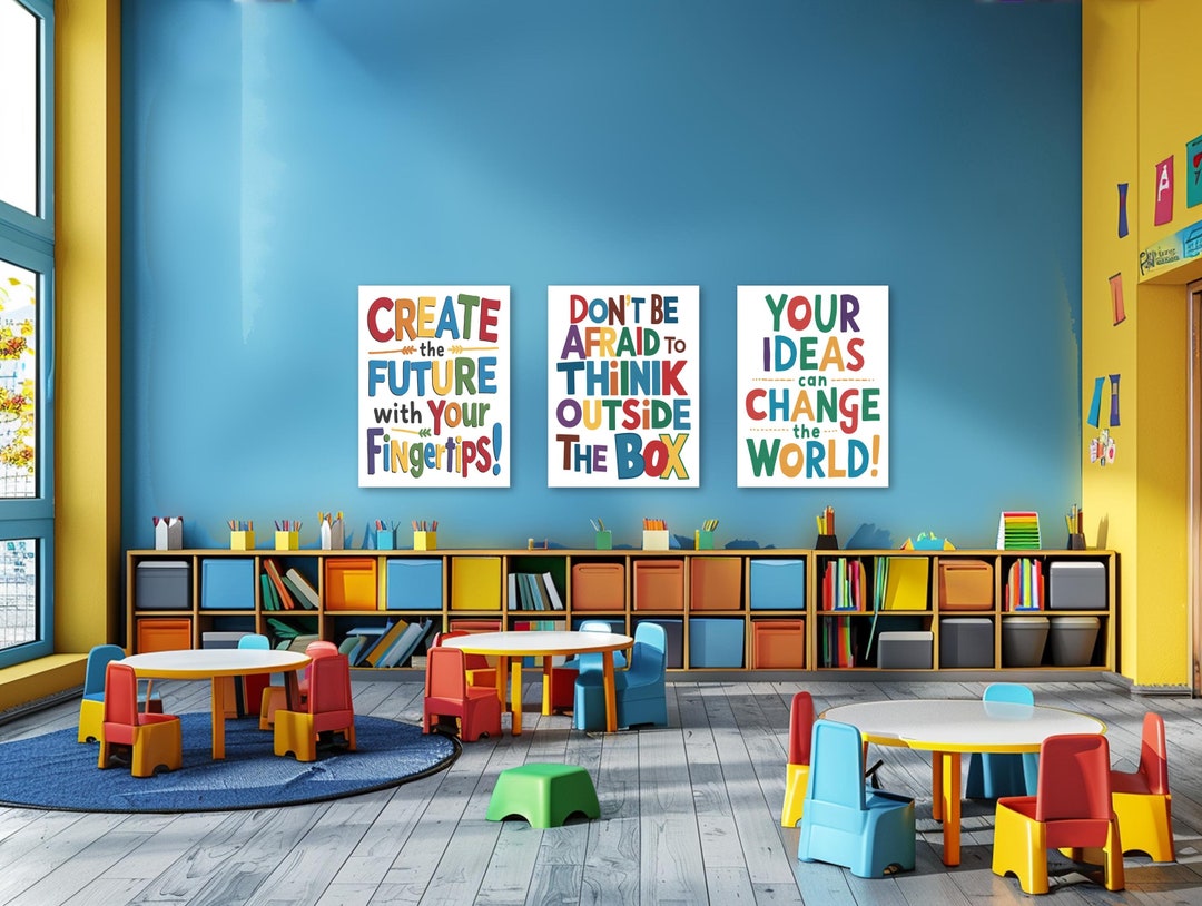 Motivational Classroom Posters: Set of 3 Back to School Wall Art - Etsy