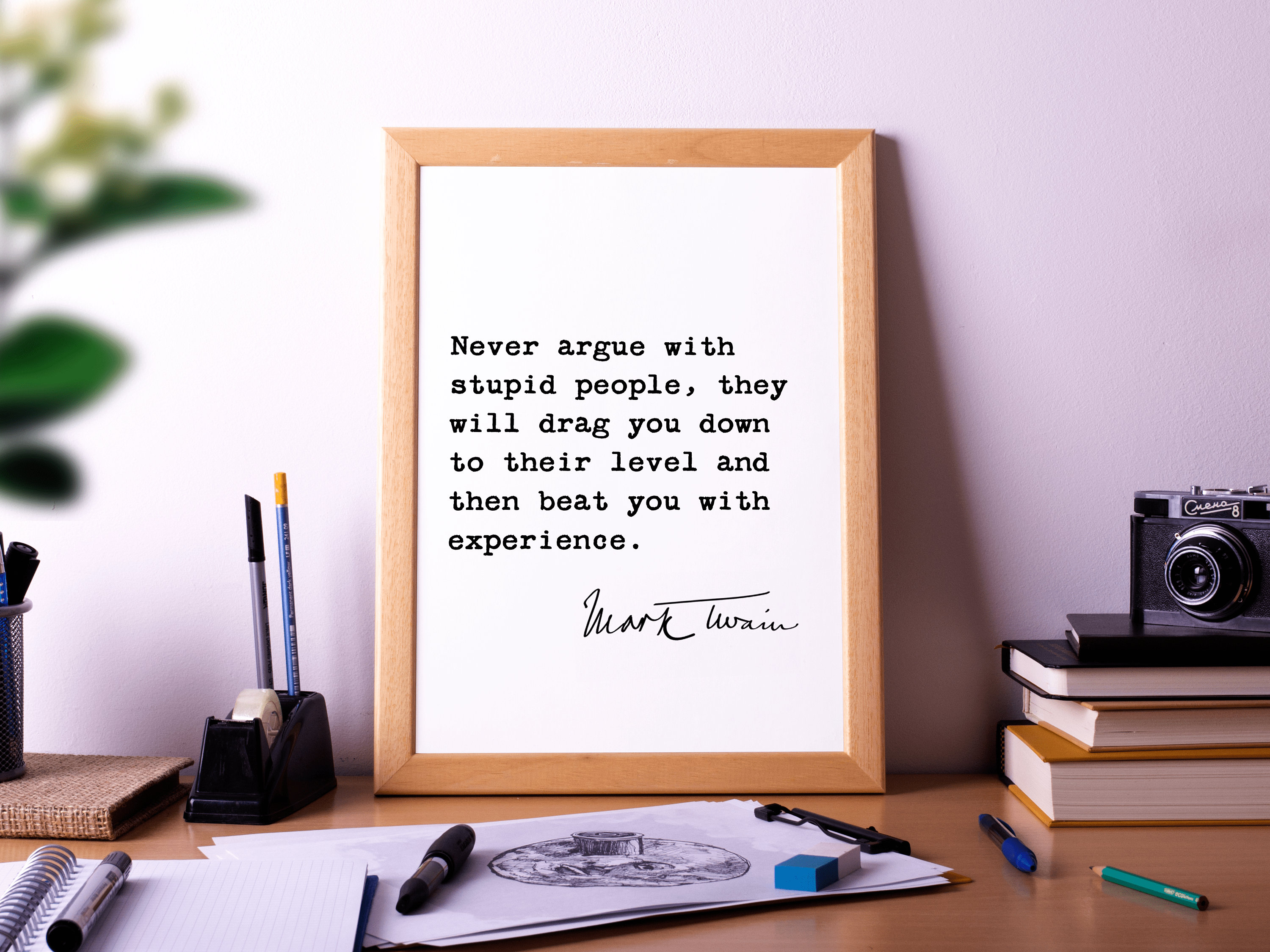 Mark Twain Motivational Poster Print Typography Classroom | Etsy