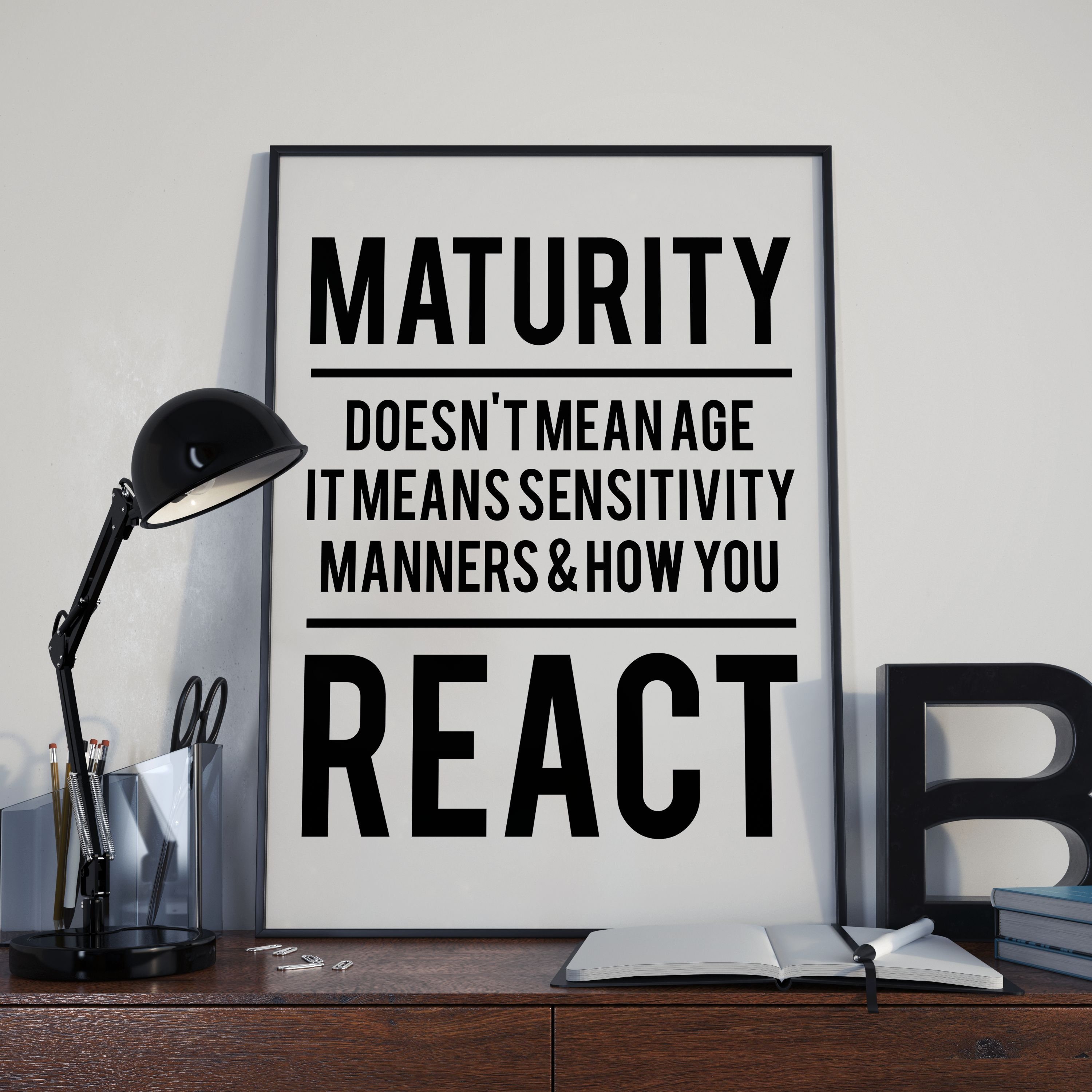 Maturity Doesn't Mean Age Motivational Quote Poster | Etsy