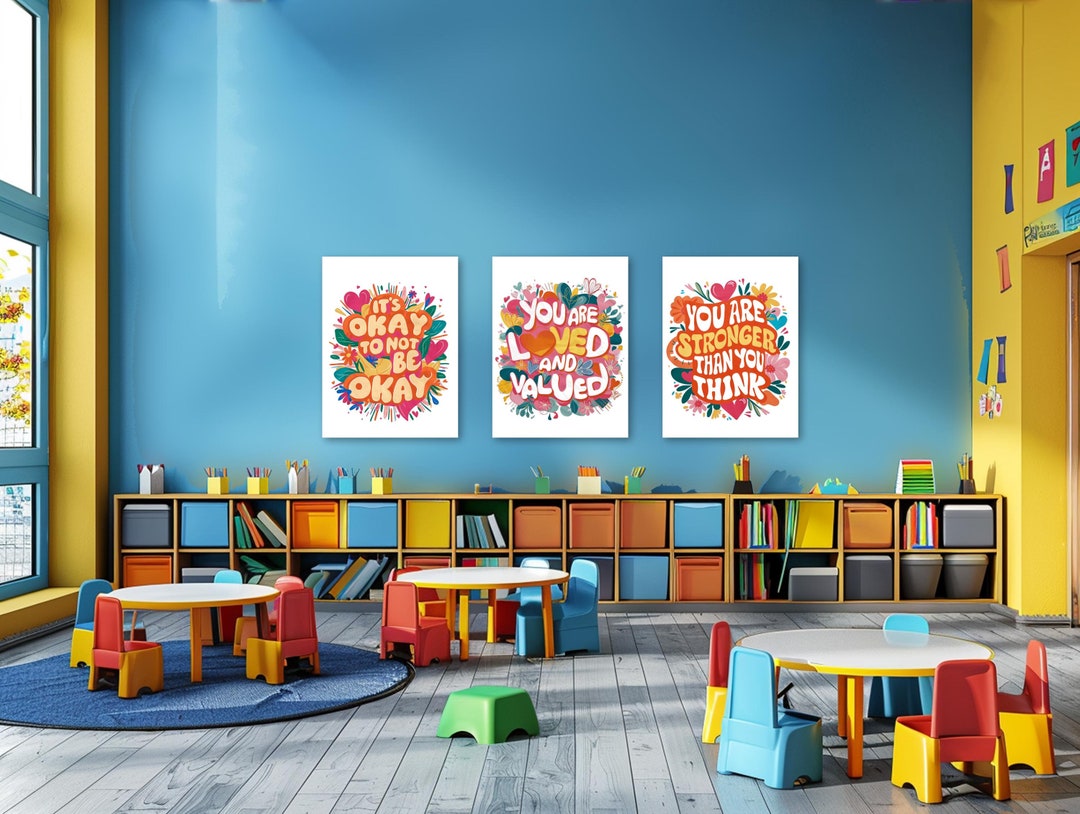 Motivational Classroom Poster Set of 3: It's Okay, Loved, Stronger ...